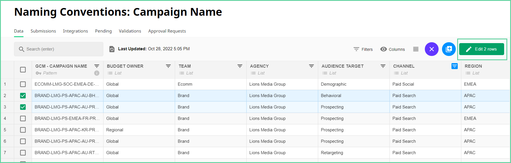 Datasets: View, Add, & Edit – Claravine Support