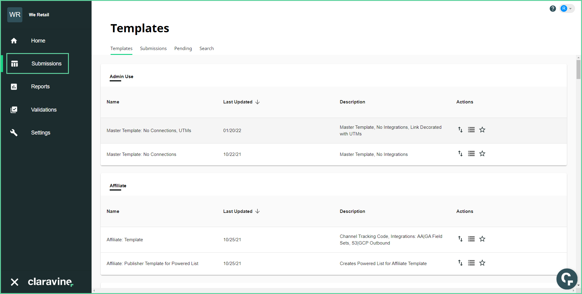 Submissions: Create, View, and Edit – Claravine Support