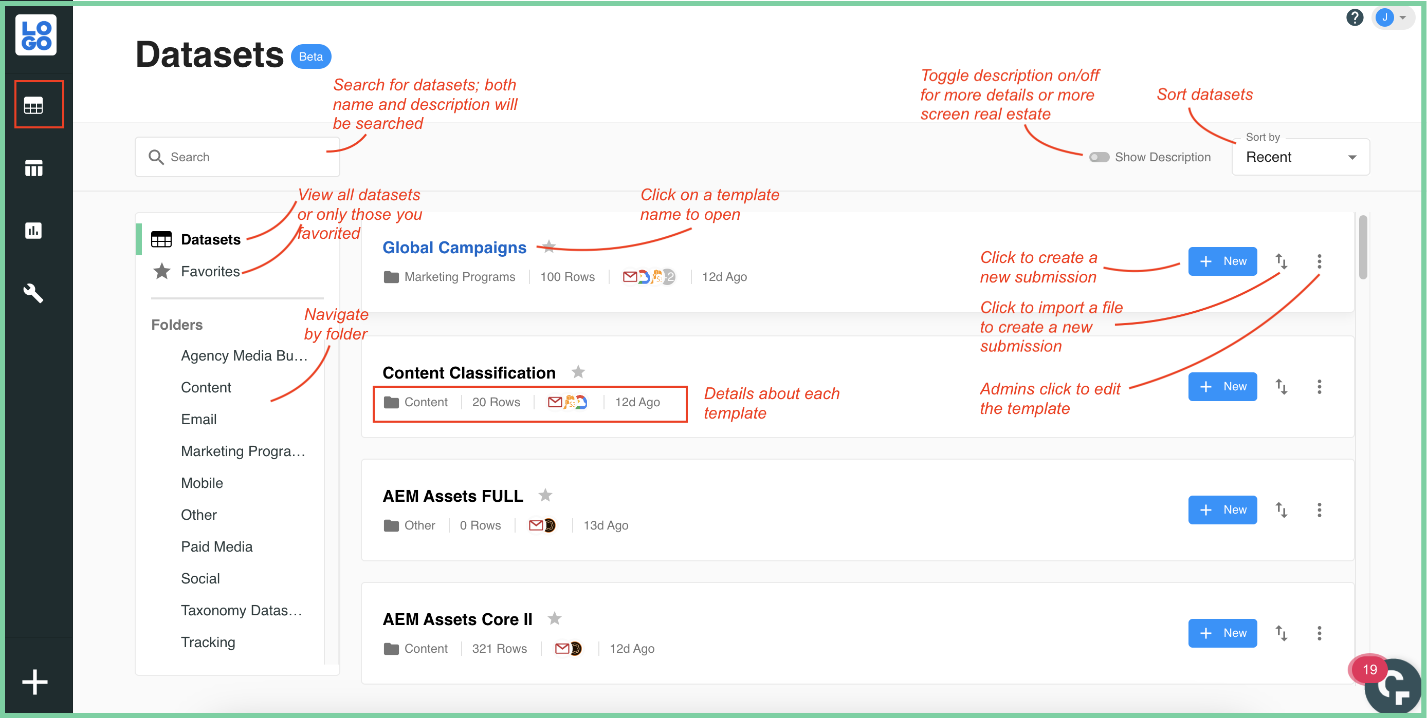 Datasets Overview – Claravine Support Datasets Overview – Claravine Support